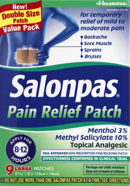 Salonpas Brand Pain Relief Patch, 8-12-Hour Mild to Moderate Pain ...